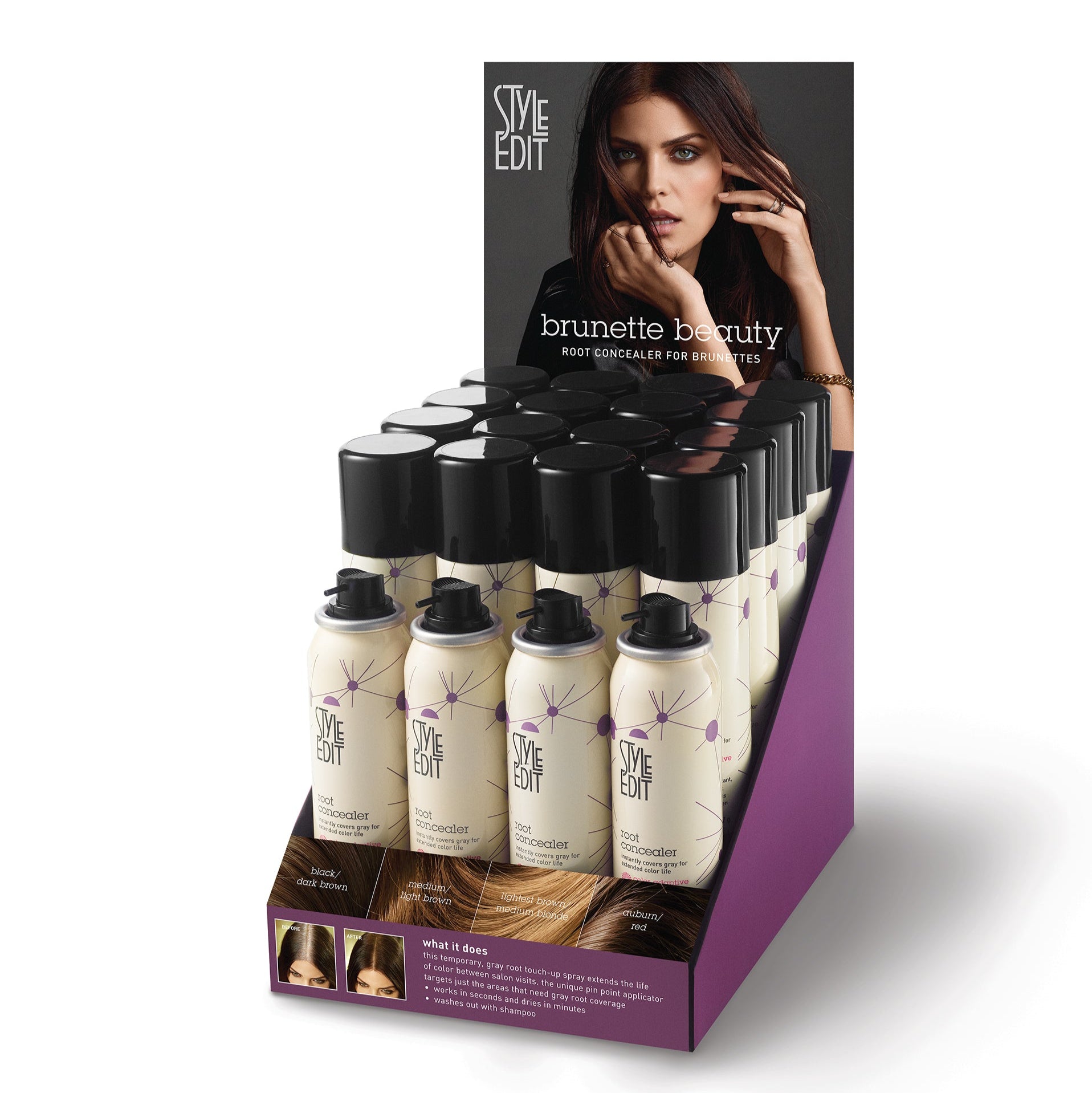 Brunette Beauty Root Concealer Counter Display